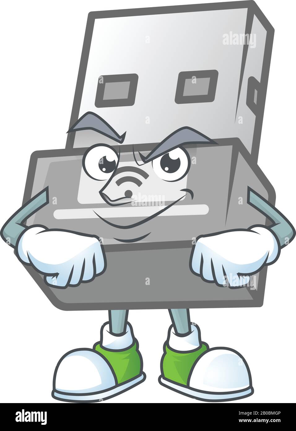 USB wireless adapter mascot icon design style with Smirking face Stock ...