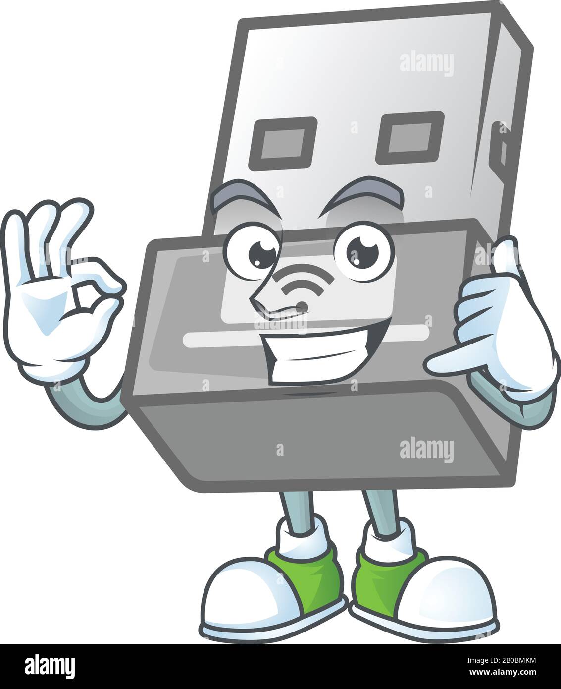 Call me funny USB wireless adapter mascot picture style Stock Vector ...