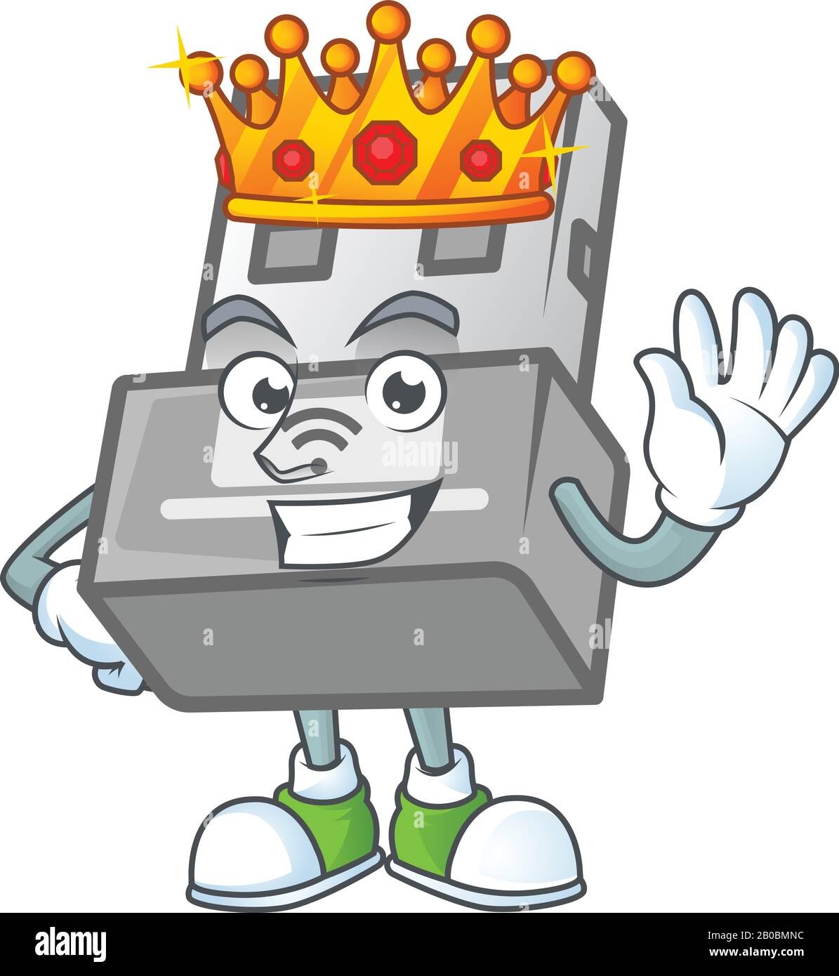 A dazzling of USB wireless adapter stylized of King on cartoon mascot ...