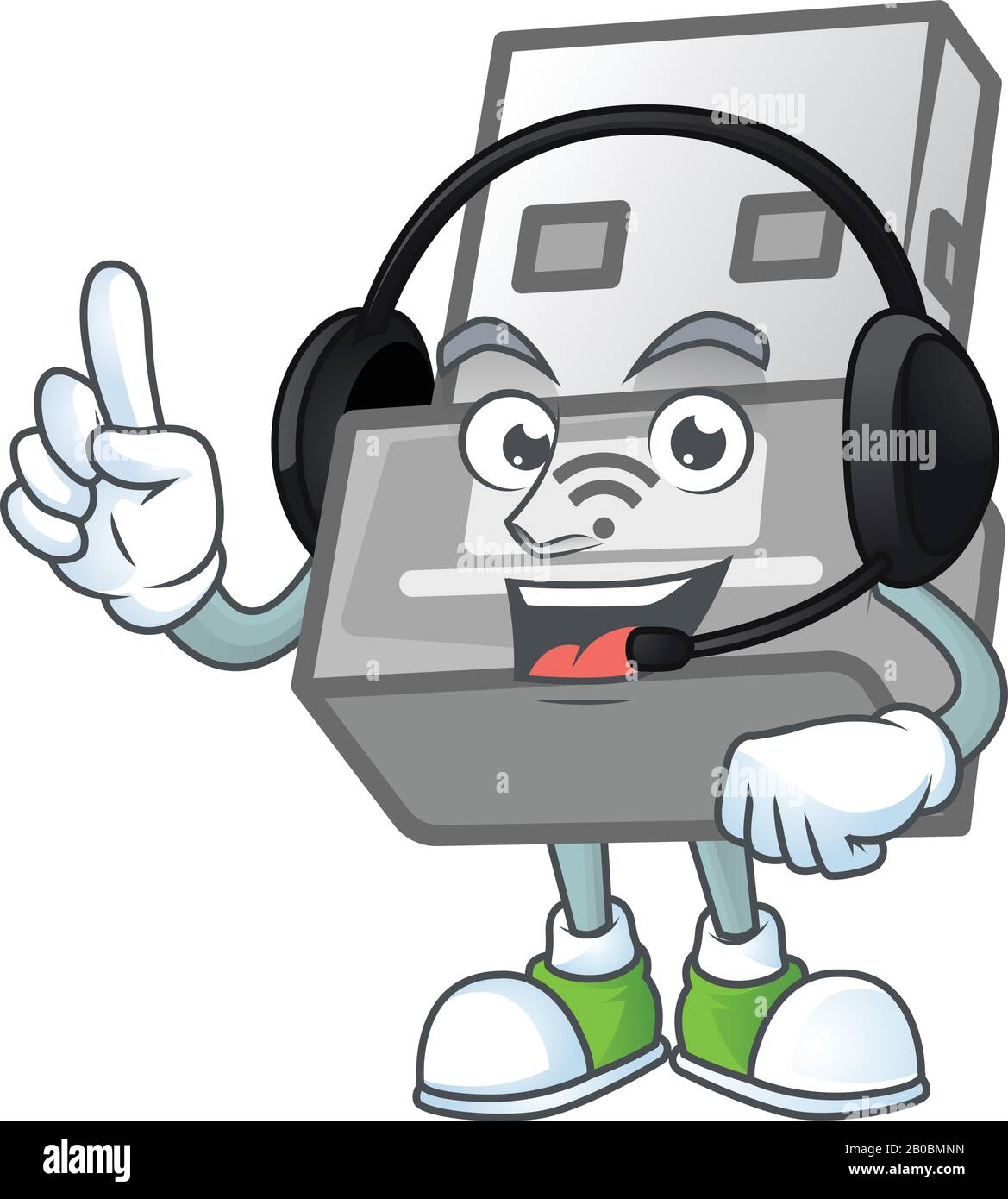 Sweet USB wireless adapter cartoon character design speaking on a ...