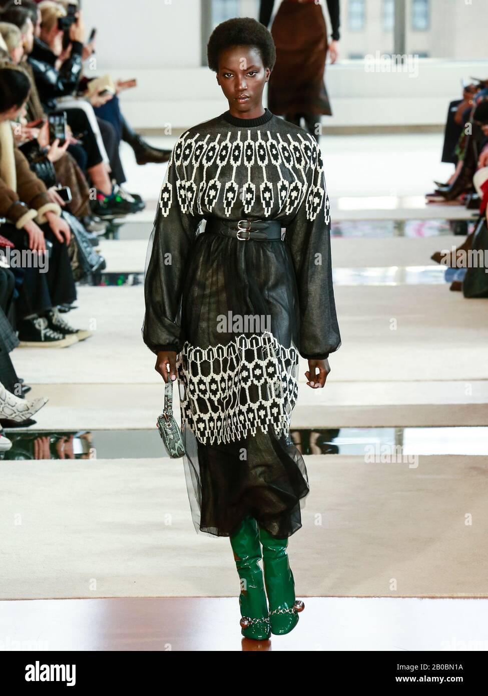 New York, New York - February 08, 2020: Anok Yai walks the runway at ...