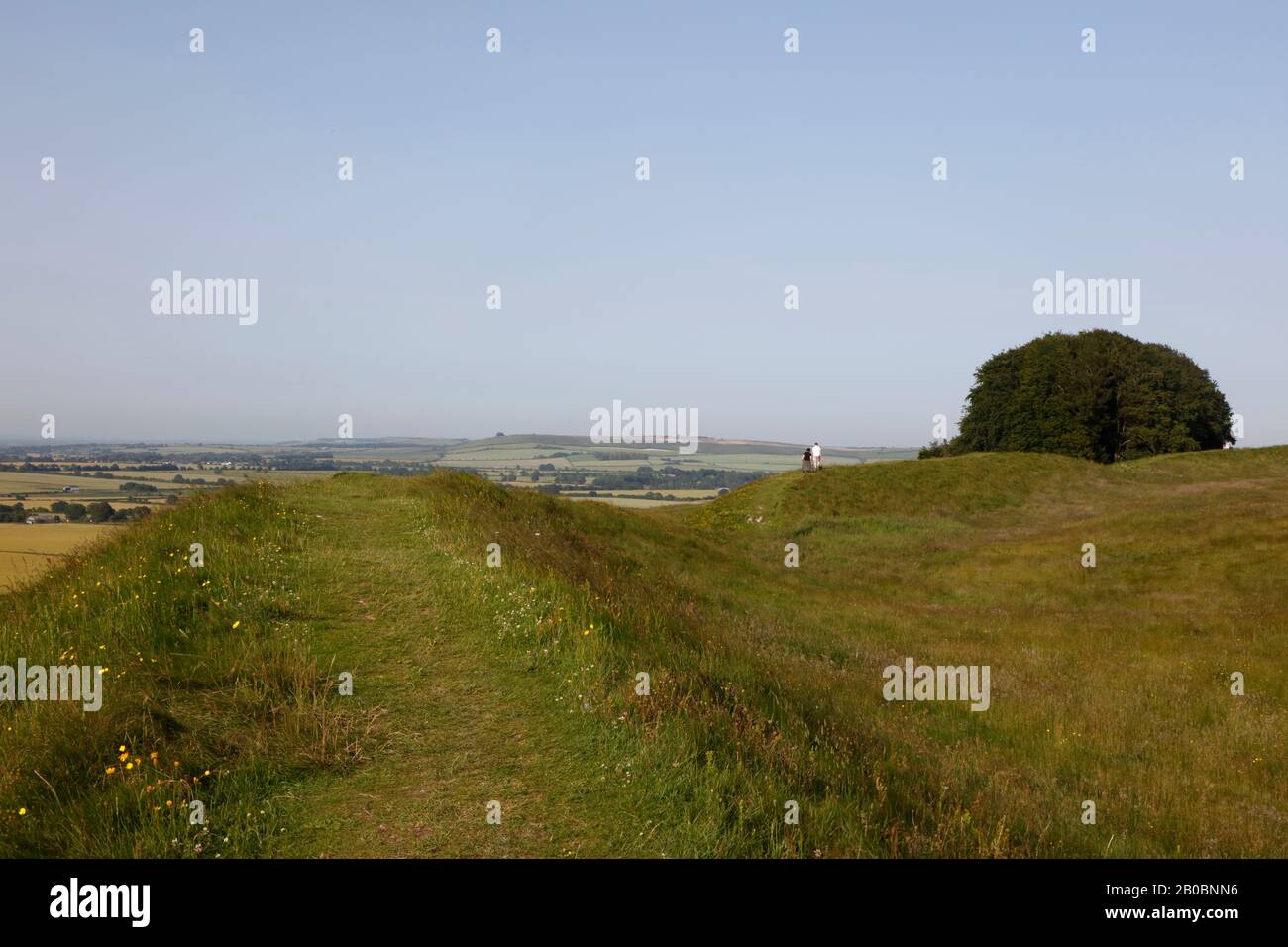 Barbury Castle Iron Age hill fort, Wiltshire, England, UK Stock Photo ...