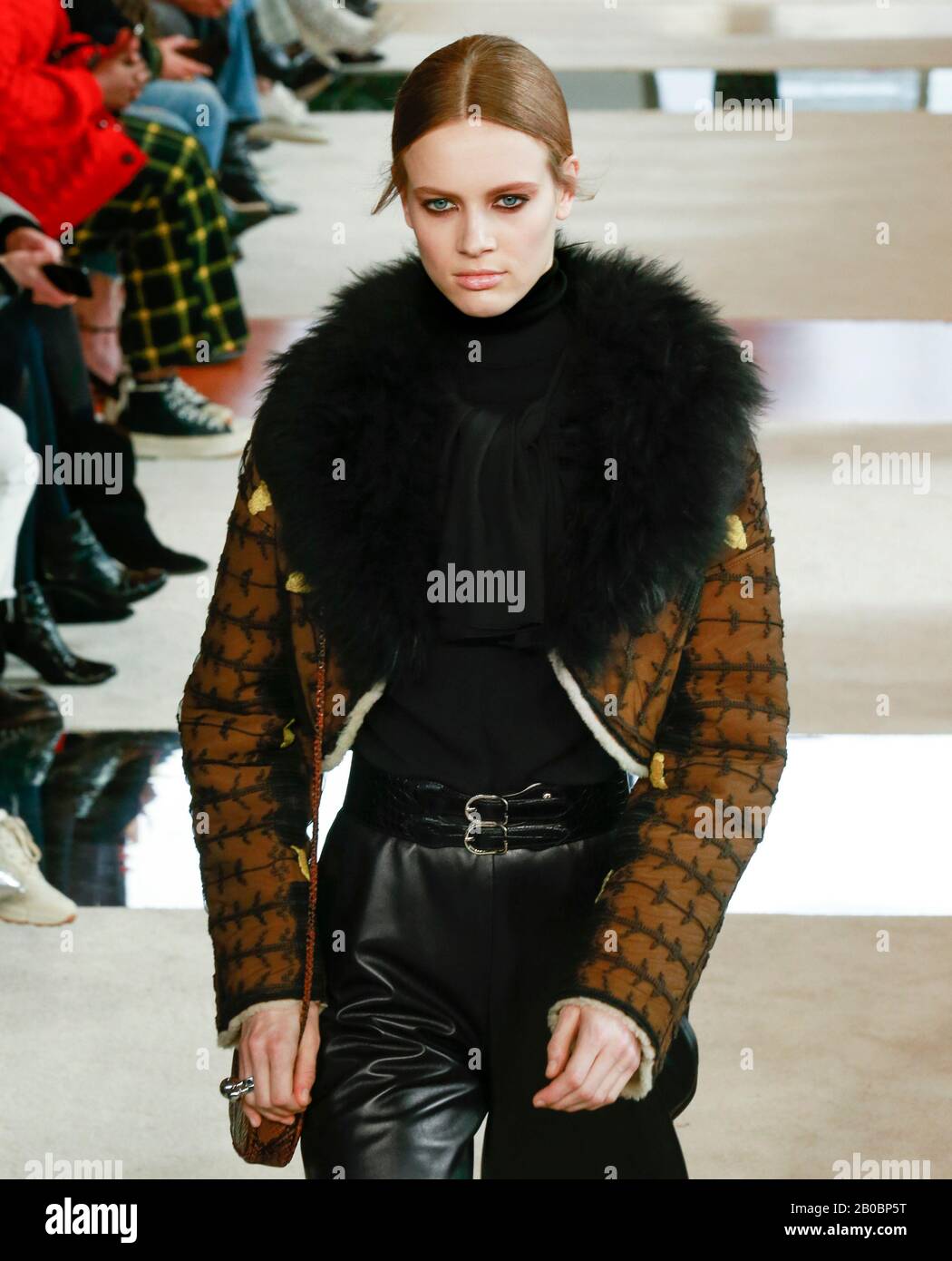 New York, New York - February 08, 2020: Sarah Dahl walks the runway at ...