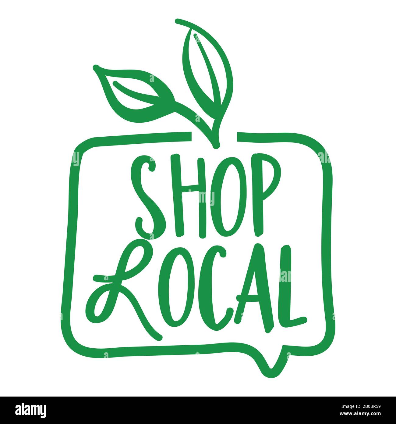 Shop local - Support local business, buy local products. Flat vector ...