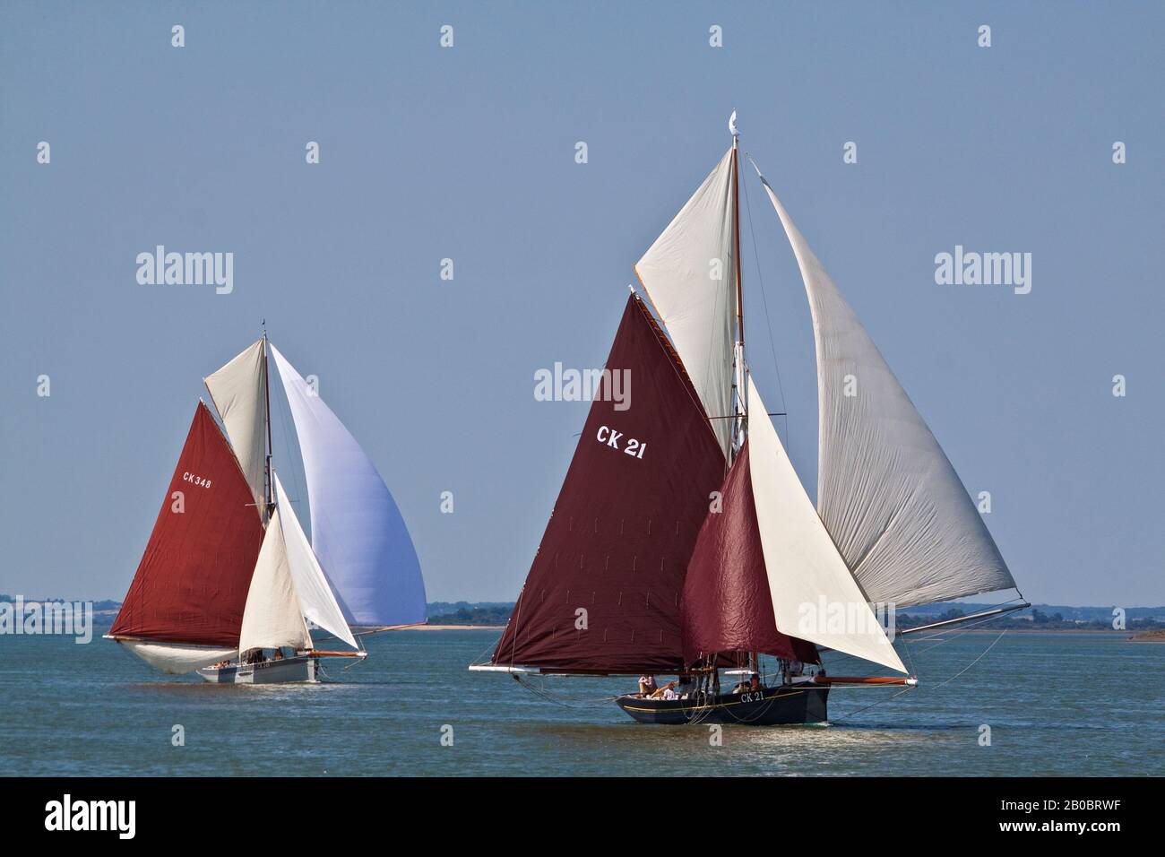 Essex sailing smacks Maria CK21 and My Alice CK348 in full sail Stock ...