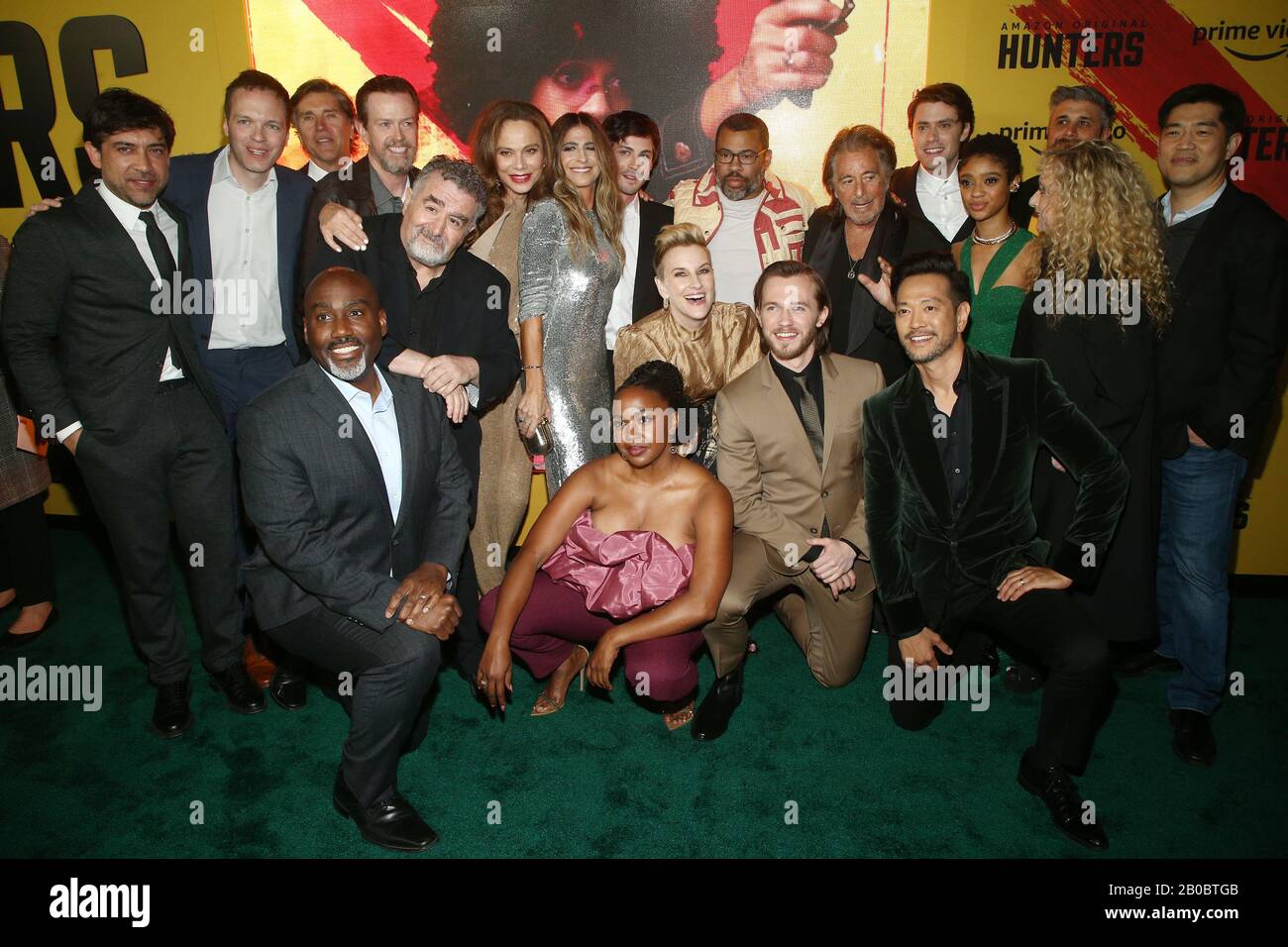 Los Angeles, California, USA. 19th Feb, 2020. Cast and crew of 'Hunters ...