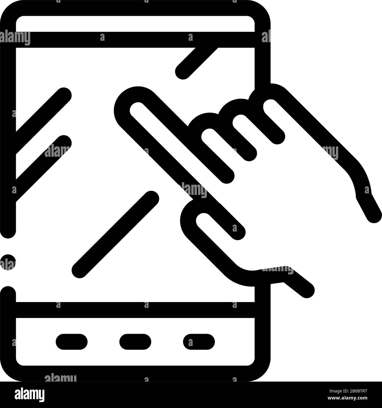 Hand tracker icon outline Black and White Stock Photos & Images - Alamy