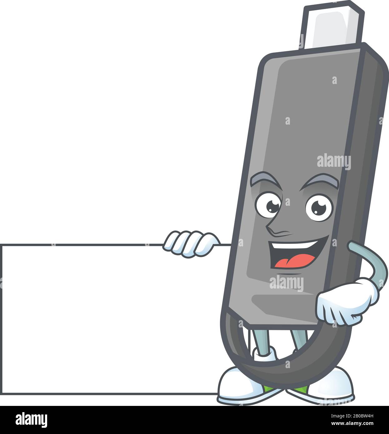 Cute funny flashdisk cartoon character having a board Stock Vector ...