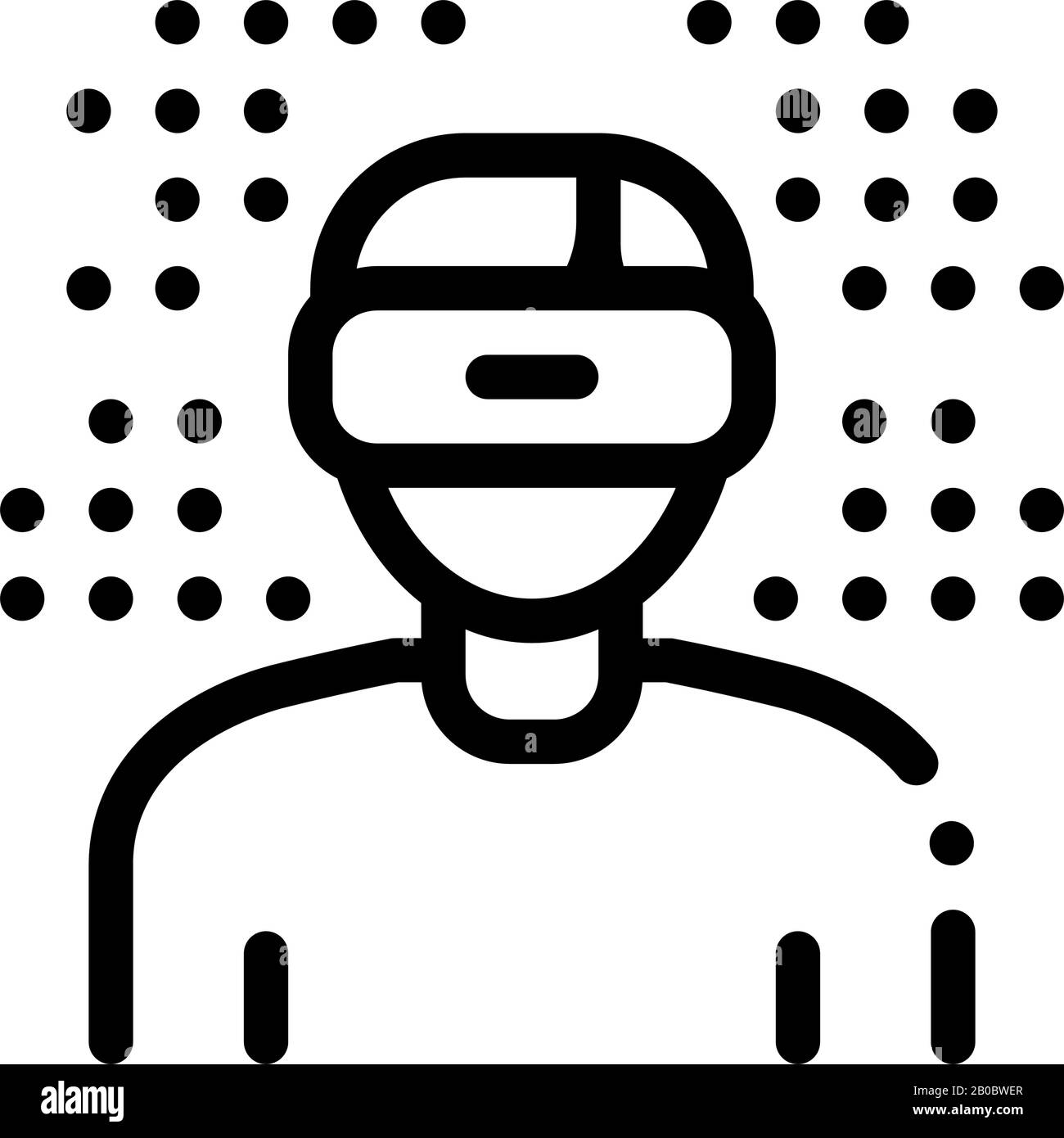 Human Vr Glasses Icon Vector Outline Illustration Stock Vector Image ...