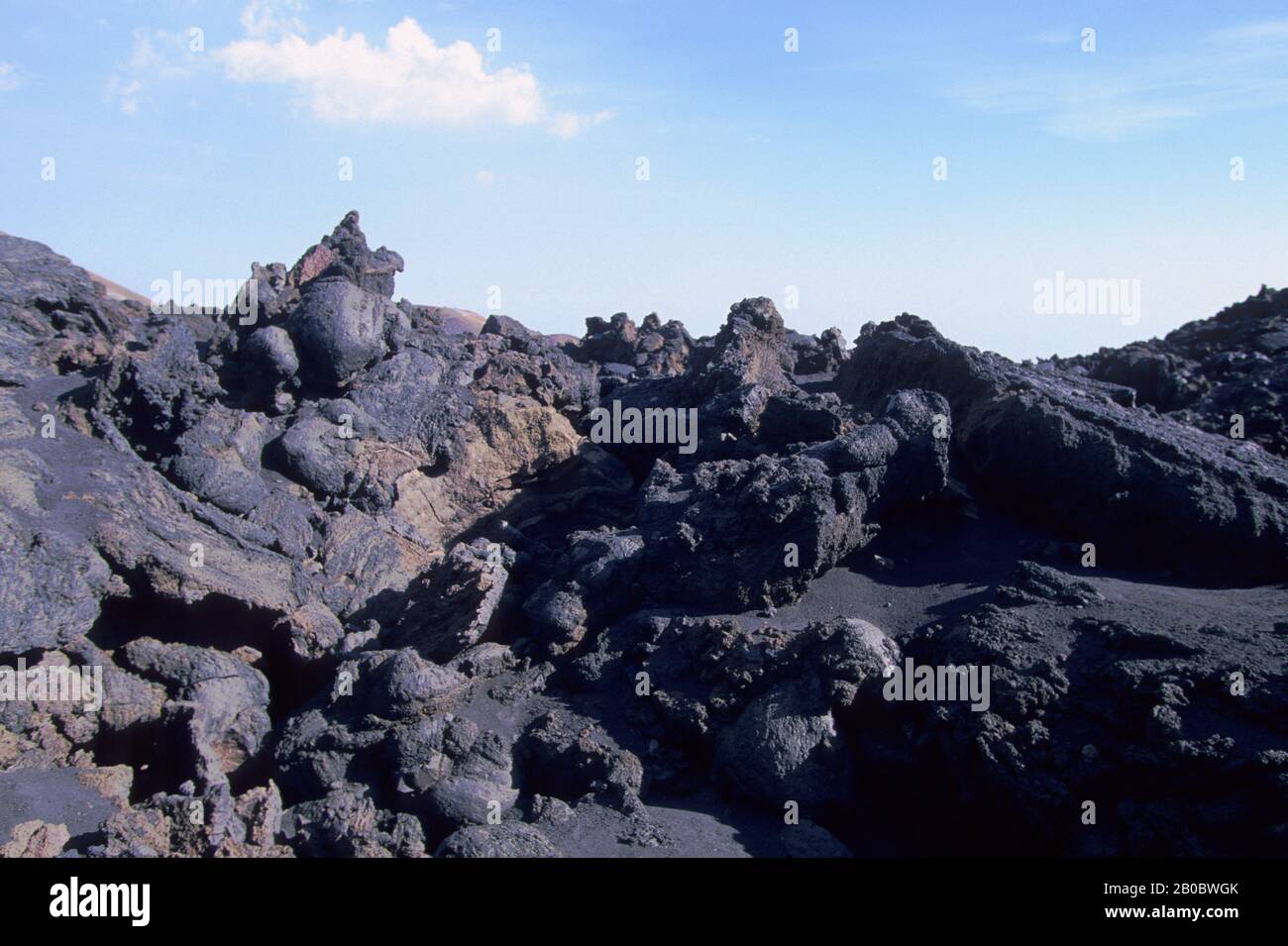 ITALY, SICILY, MT. ETNA, CRATER SLOPE, OLD LAVA FLOWS Stock Photo - Alamy