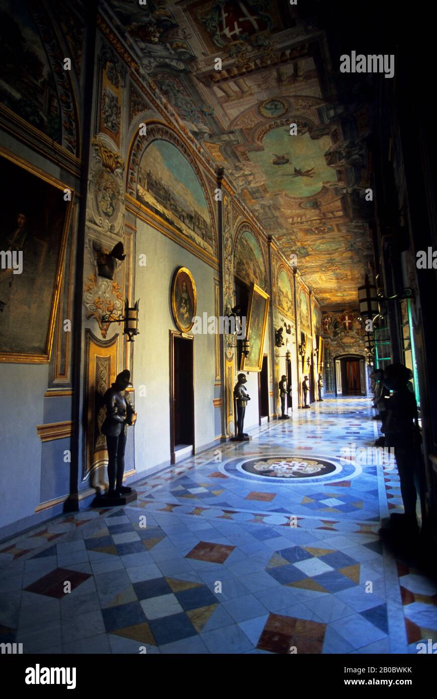MALTA, VALLETTA, PALACES OF THE KNIGHTS, INTERIOR, HALLWAY (MUSEUM ...