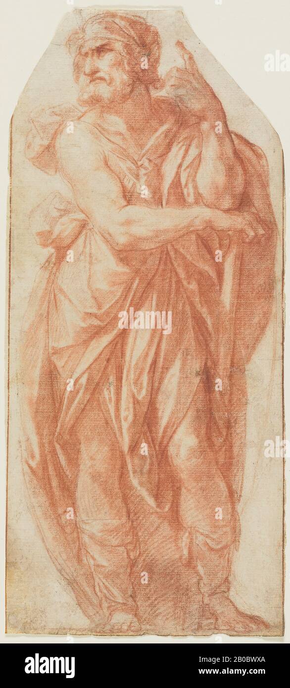 Unknown Artist, Standing Man, 1550-1600, red chalk on paper, 10 13/16 ...