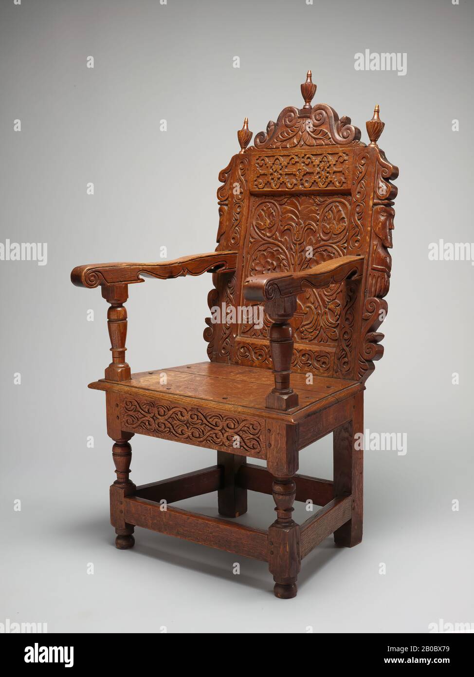 William Searle, Joined Great Chair, 1663-1667, oak, 48 1/2 in. x 25 1/2 ...