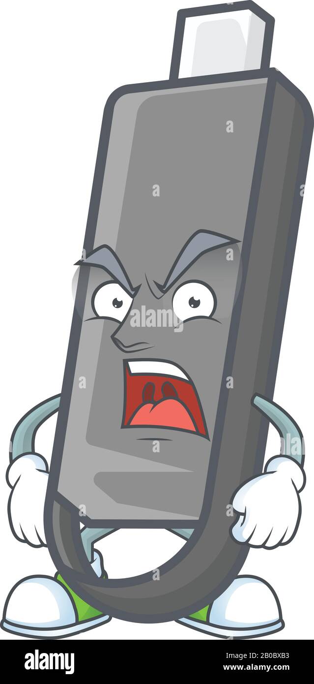 Flashdisk cartoon character design with angry face Stock Vector Image ...