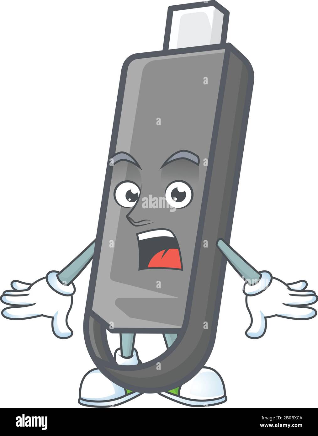 cartoon character design of flashdisk with a surprised gesture Stock ...