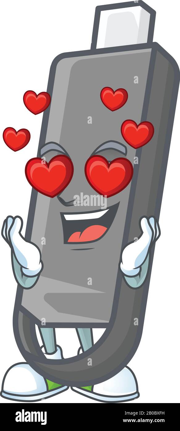A romantic flashdisk cartoon mascot design style Stock Vector Image ...
