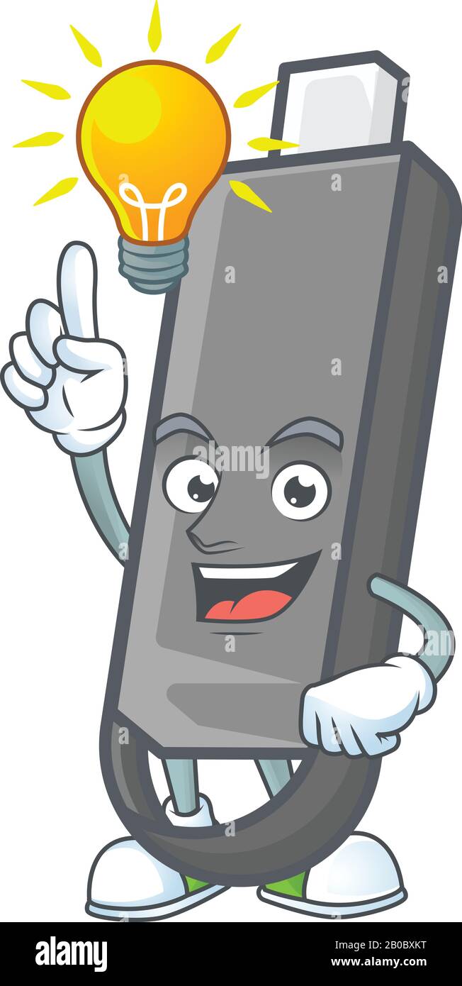 Smart flashdisk cartoon character has an idea Stock Vector Image & Art ...