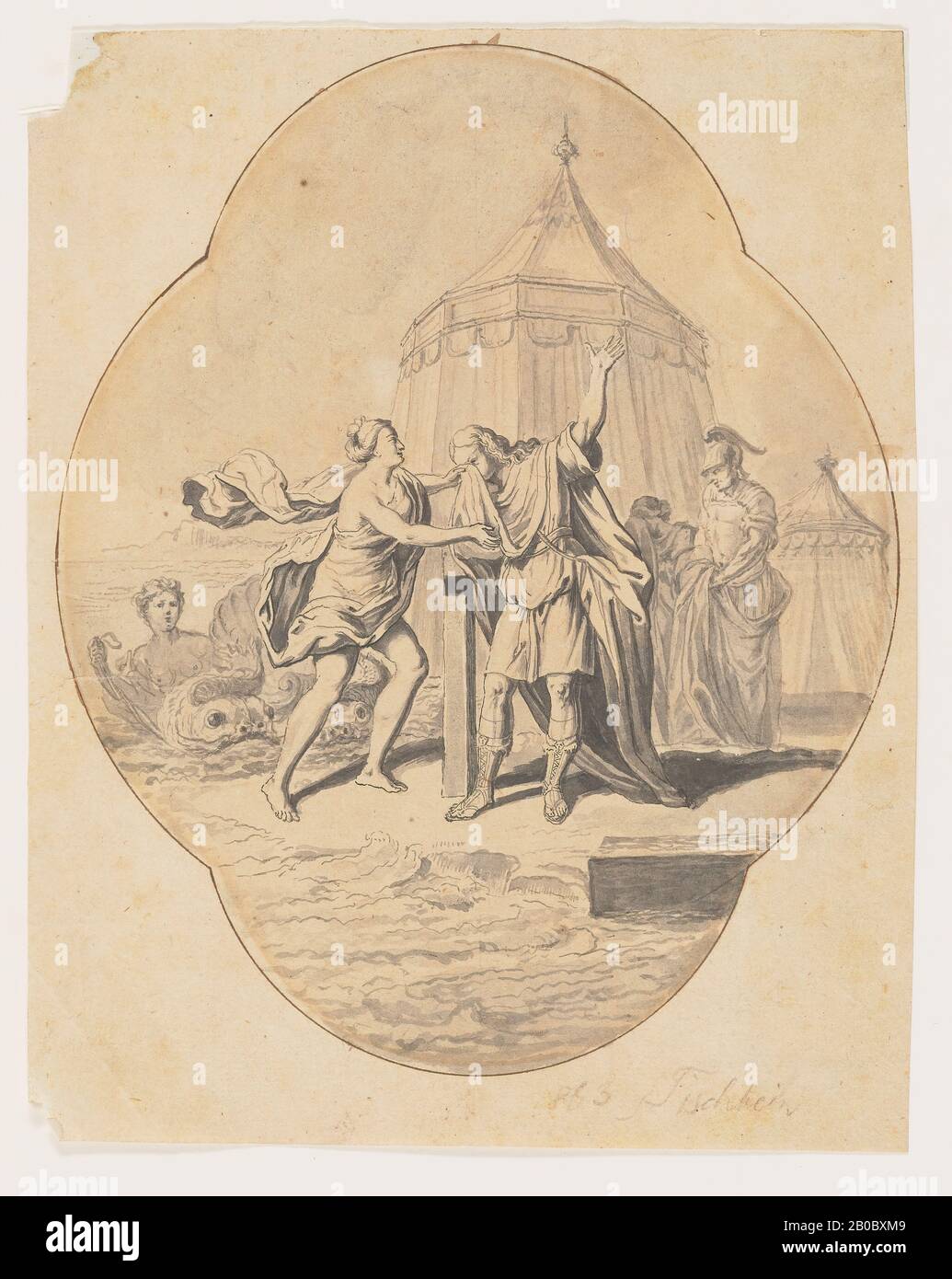 Wilhelm Tischbein, Achilles and Thetis at Troy (?), 1751-1829, pen and ...