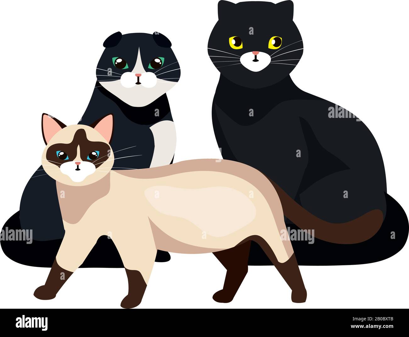 group of cute cats isolated icons Stock Vector Image & Art - Alamy