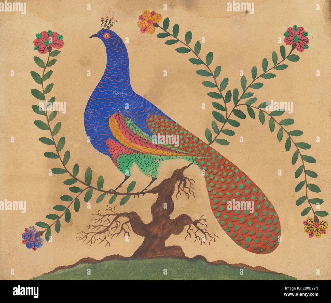 Unknown Artist (Persian), Fanciful Bird, n.d., watercolor on paper ...