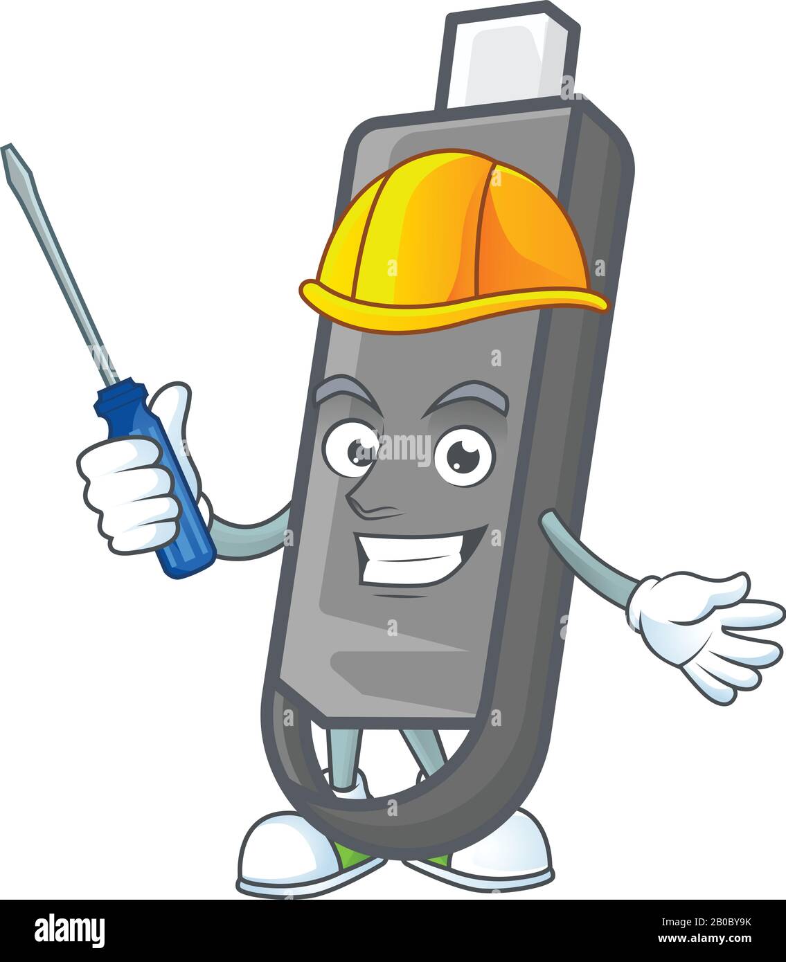 Smart automotive flashdisk in cartoon character style Stock Vector ...