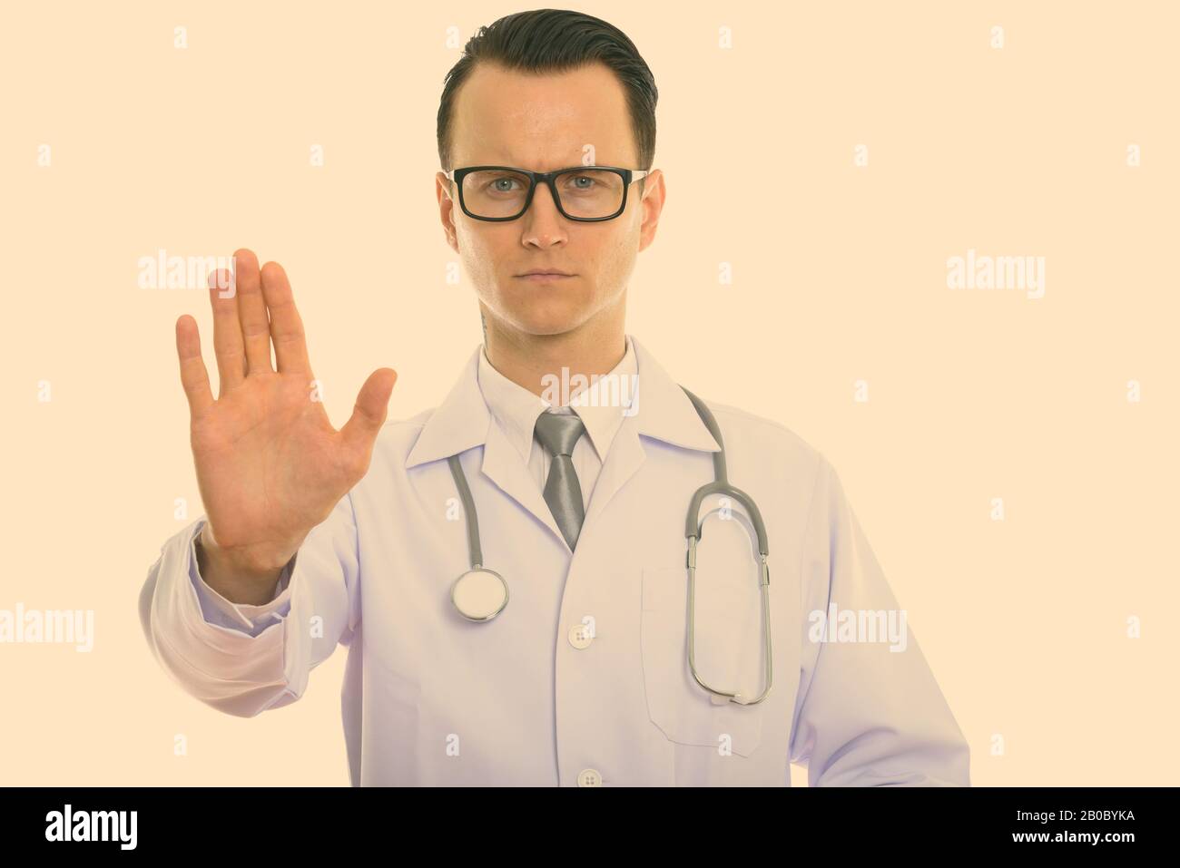 Doctor stop hand gesture hi-res stock photography and images - Alamy