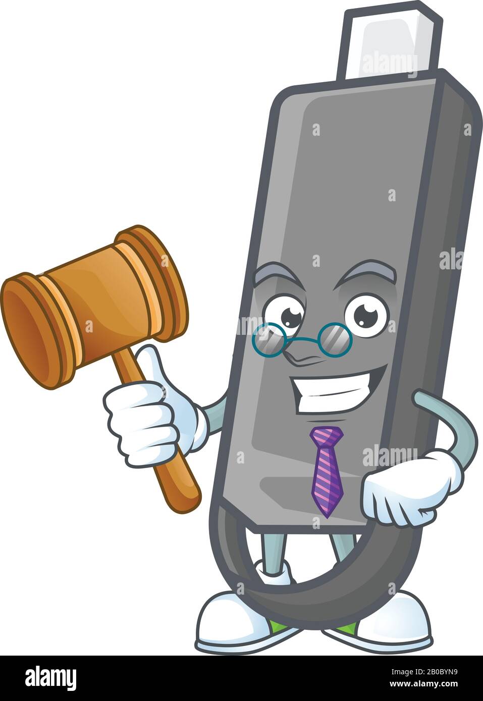 A wise Judge flashdisk in comic strip character design Stock Vector ...