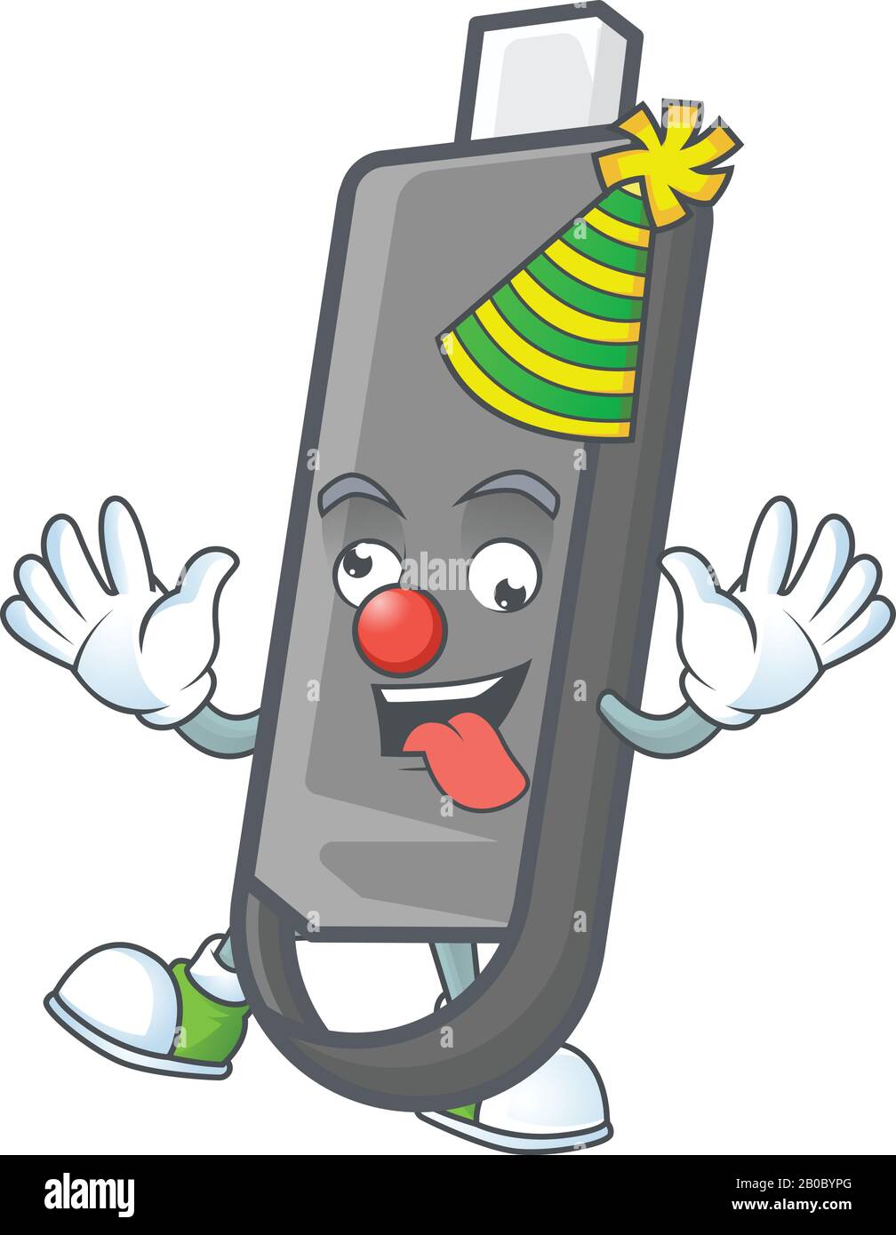 Cute and funny Clown flashdisk cartoon character mascot style Stock ...