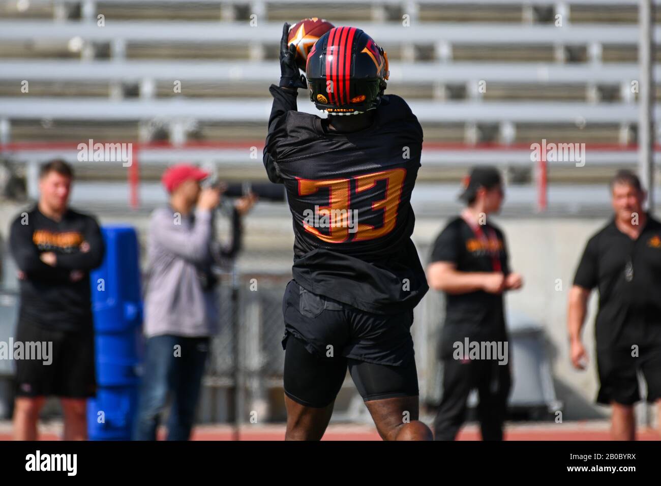 LA Wildcats running back Dujuan Harris (33) catches a ball during ...