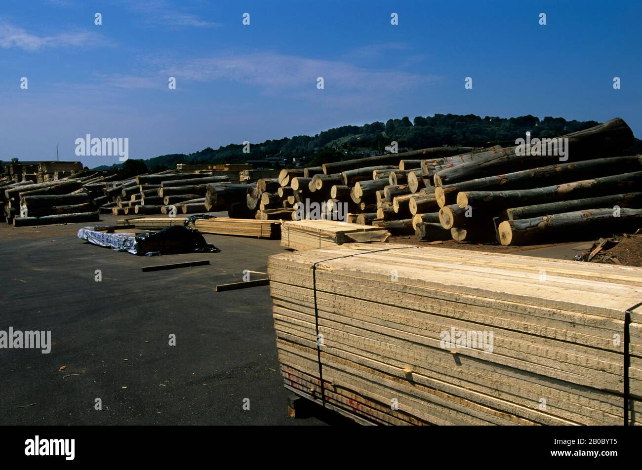 FRANCE, NORMANDY, HONFLEUR, PORT, IMPORTED TIMBER FROM FINLAND AND ...