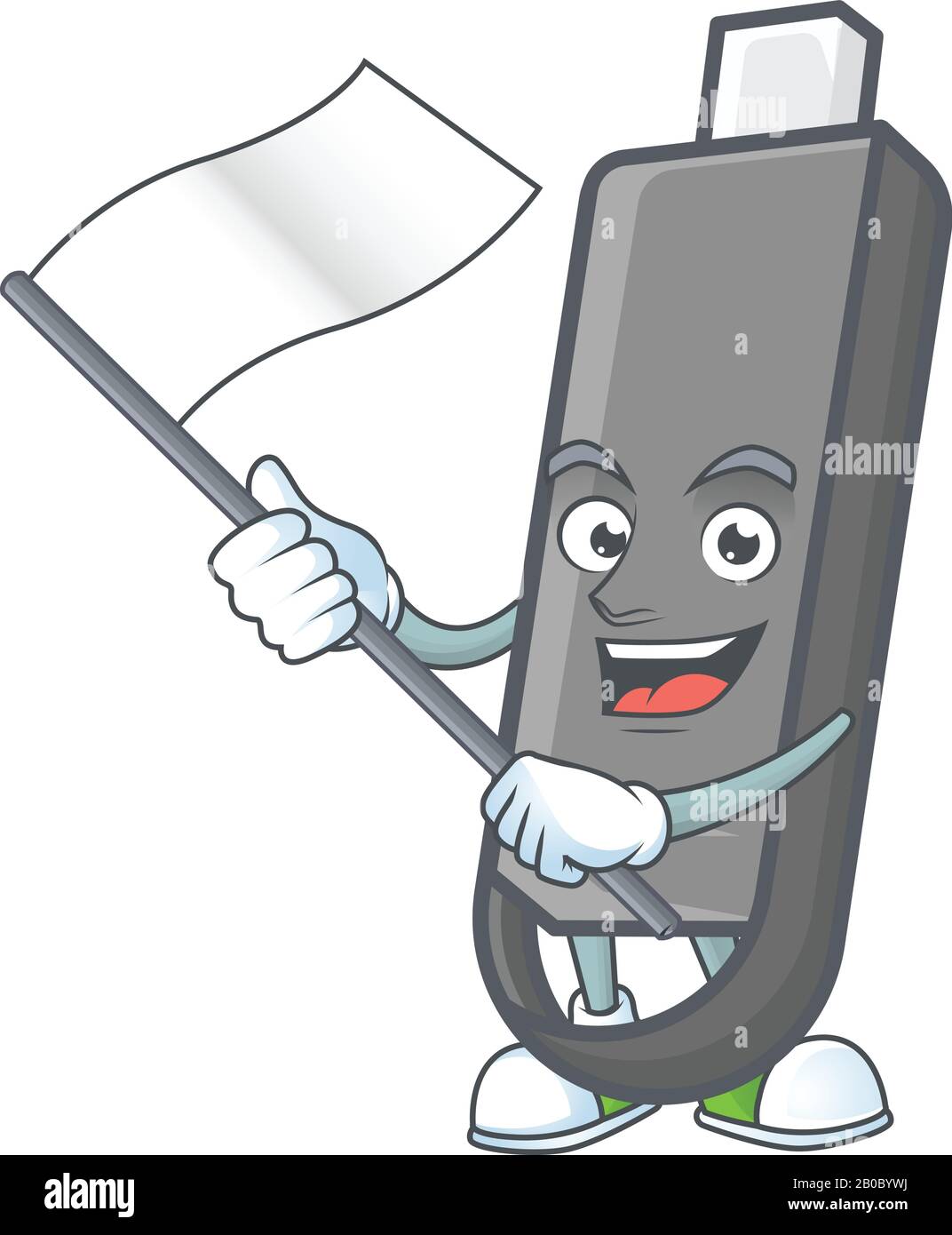 Funny flashdisk cartoon character design with a flag Stock Vector Image ...