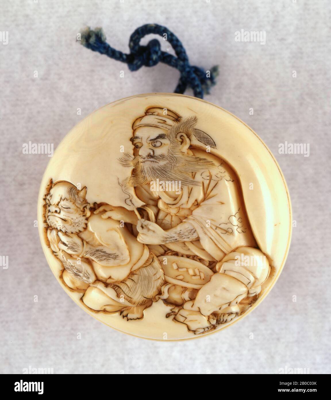 Unknown Artist, Netsuke: Shoki Subduing a Demon (Oni), 1603-1868, ivory ...