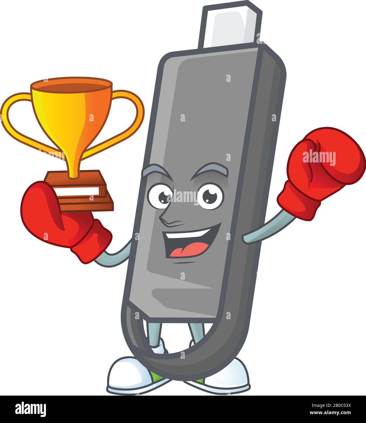Super cool Boxing winner of flashdisk in mascot cartoon design Stock ...