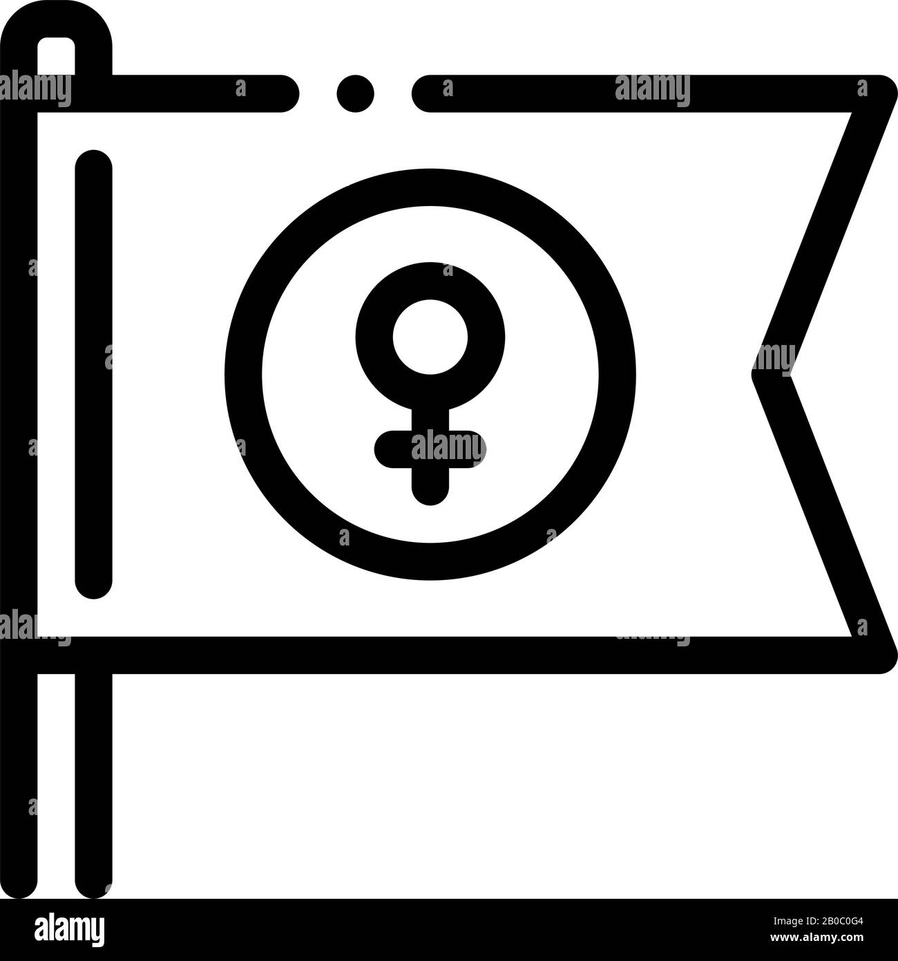 Female Mark Flag Icon Vector Outline Illustration Stock Vector Image ...