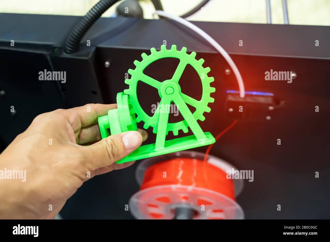hand with Object printed on 3d printer close-up Stock Photo - Alamy