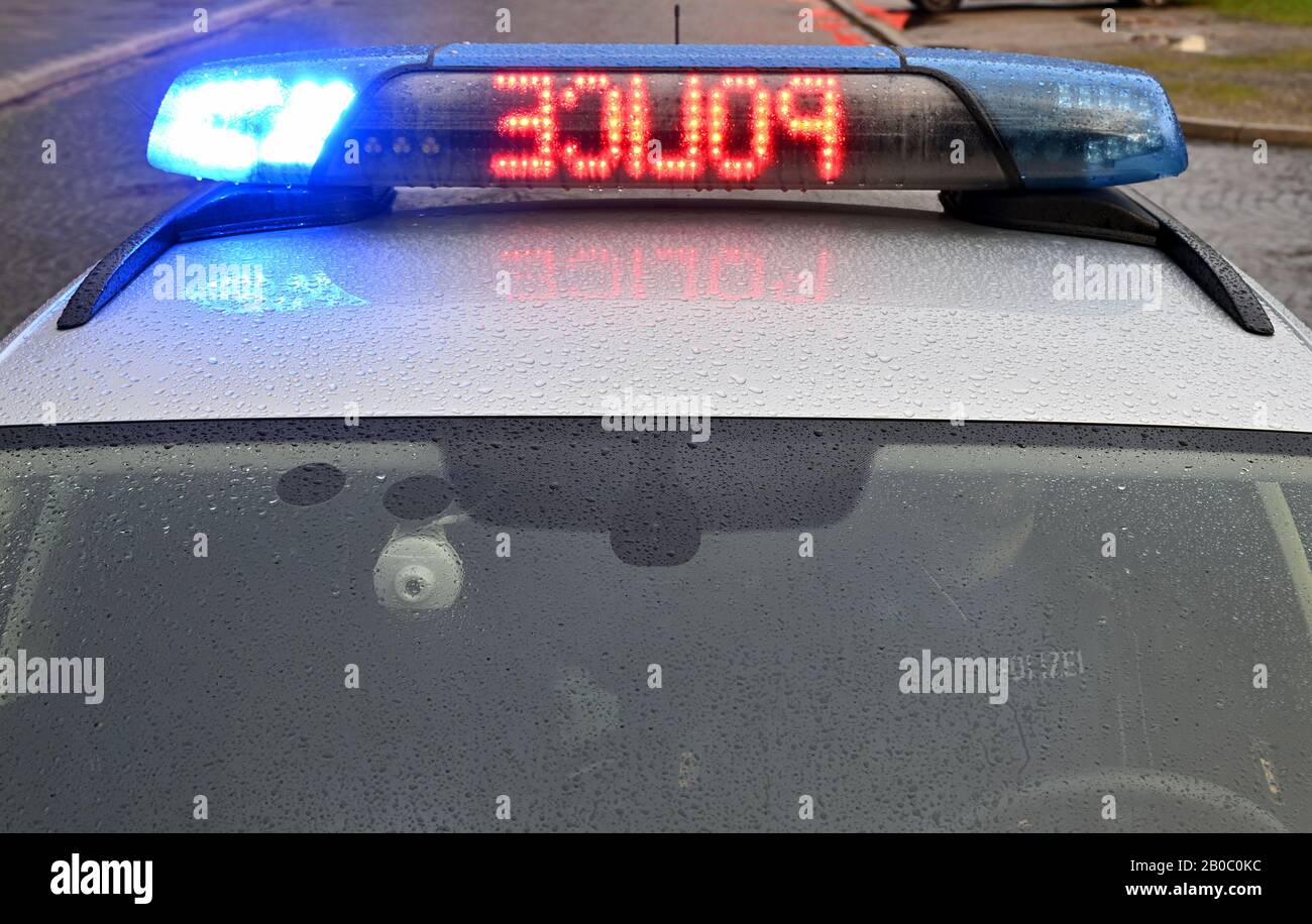 19 February 2020, Schleswig-Holstein, Kiel: The illuminated sign ...