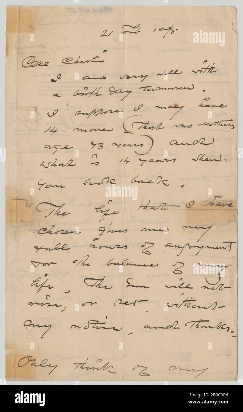 Winslow Homer, Letter: to Charles S. Homer, Jr. (Brother), 2/21/1895 ...