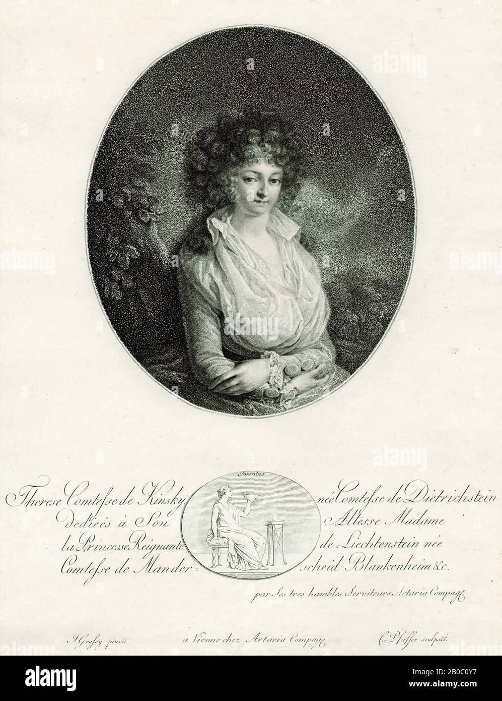 Carl Hermann Pfeiffer, Portrait of Therese, Countess of Kinsky and ...