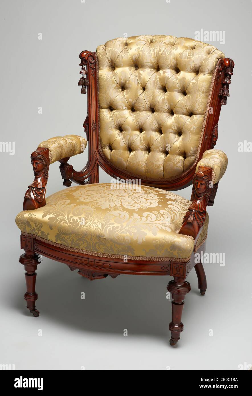 John Jelliff & Co., Arm Chair, 1865-1870, rosewood, walnut, and ...
