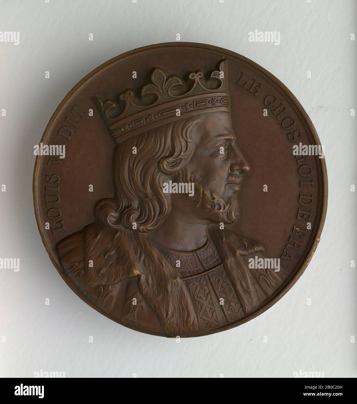 Armand Auguste Caque, Portrait Medal of Louis VI, le Gros, l838, 1838 ...