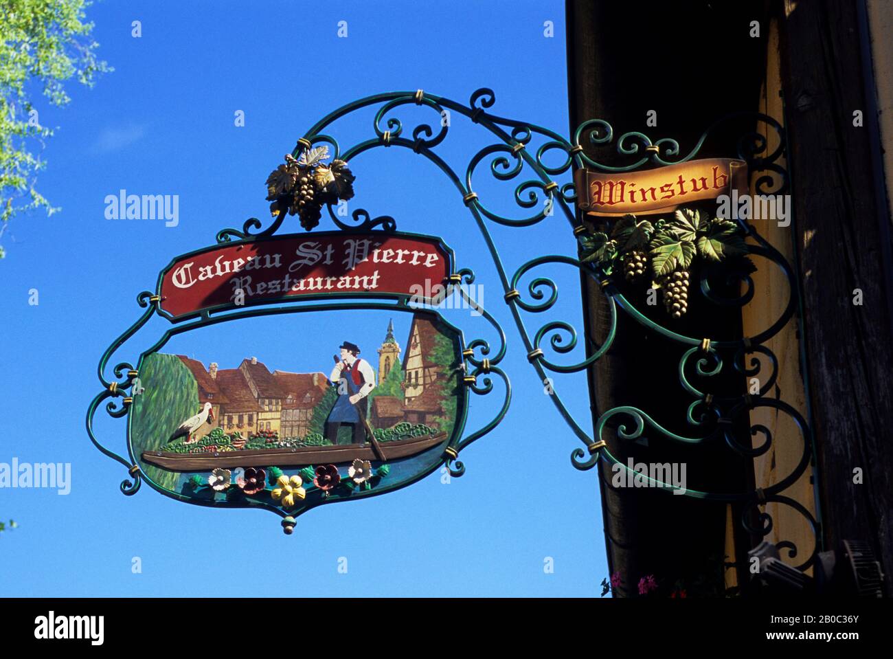 FRANCE, COLMAR, WROUGHT IRON RESTAURANT SIGN Stock Photo - Alamy