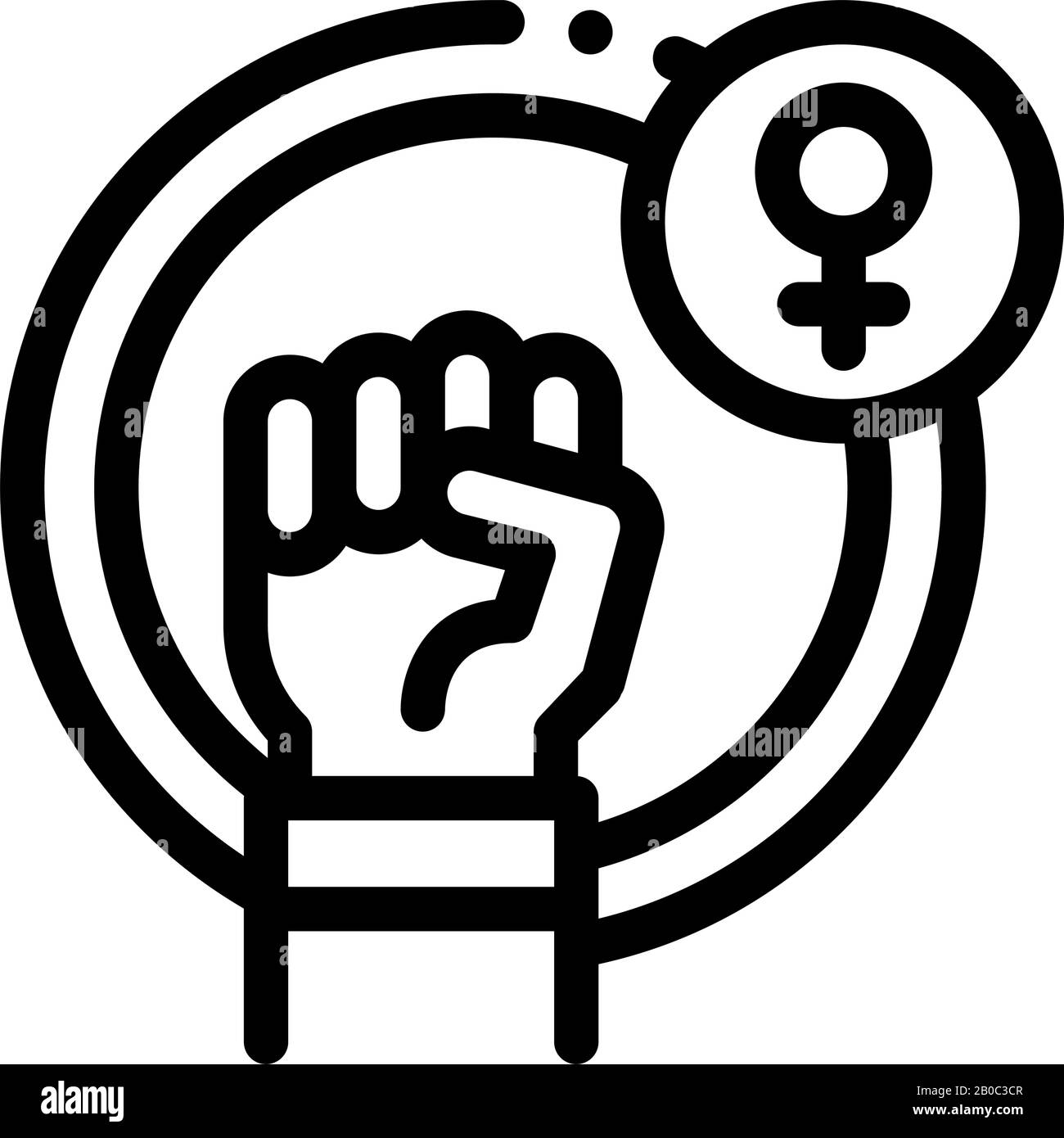 Fist Female Mark Icon Vector Outline Illustration Stock Vector Image ...