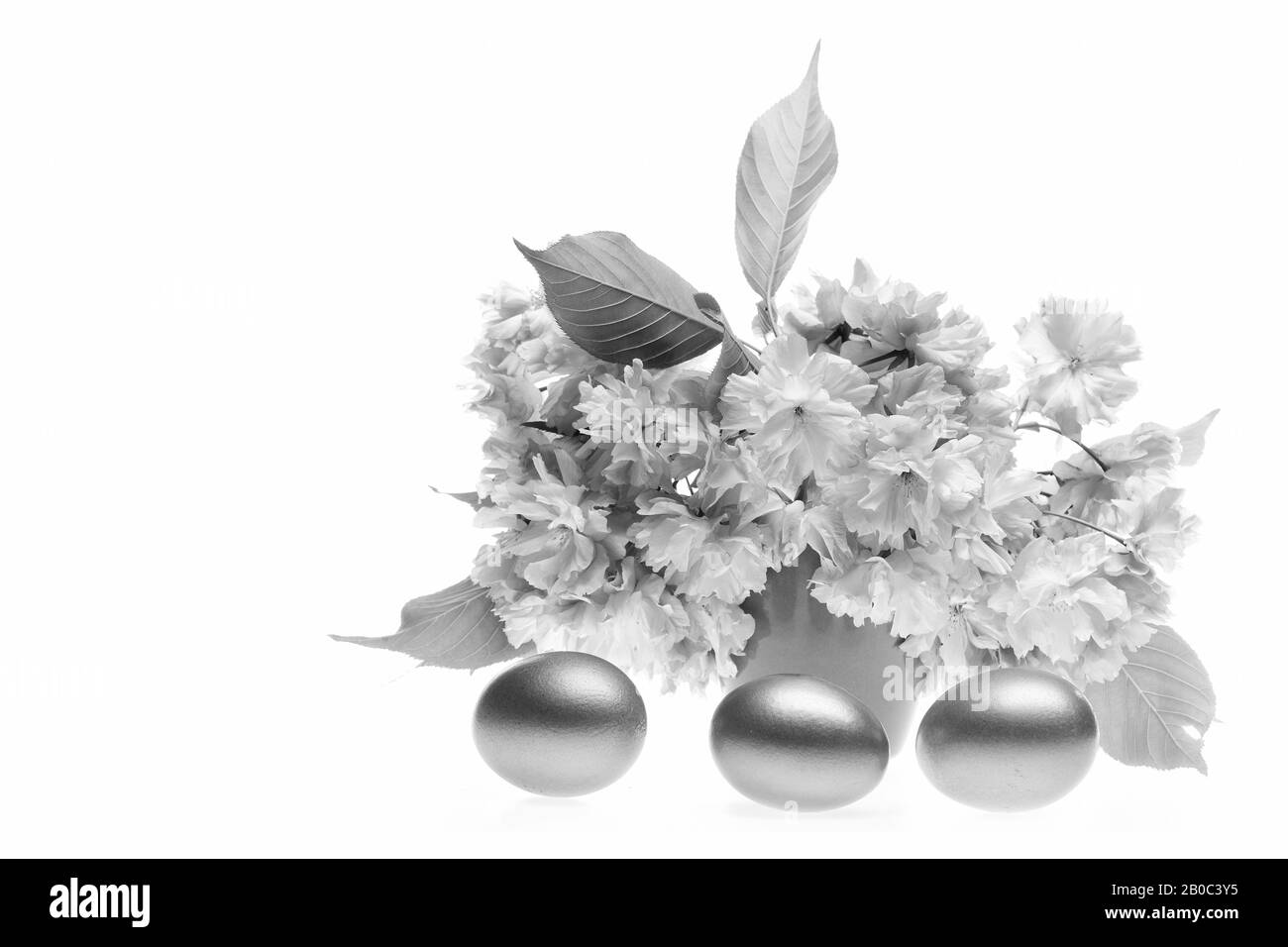 Golden eggs in white Black and White Stock Photos & Images - Alamy