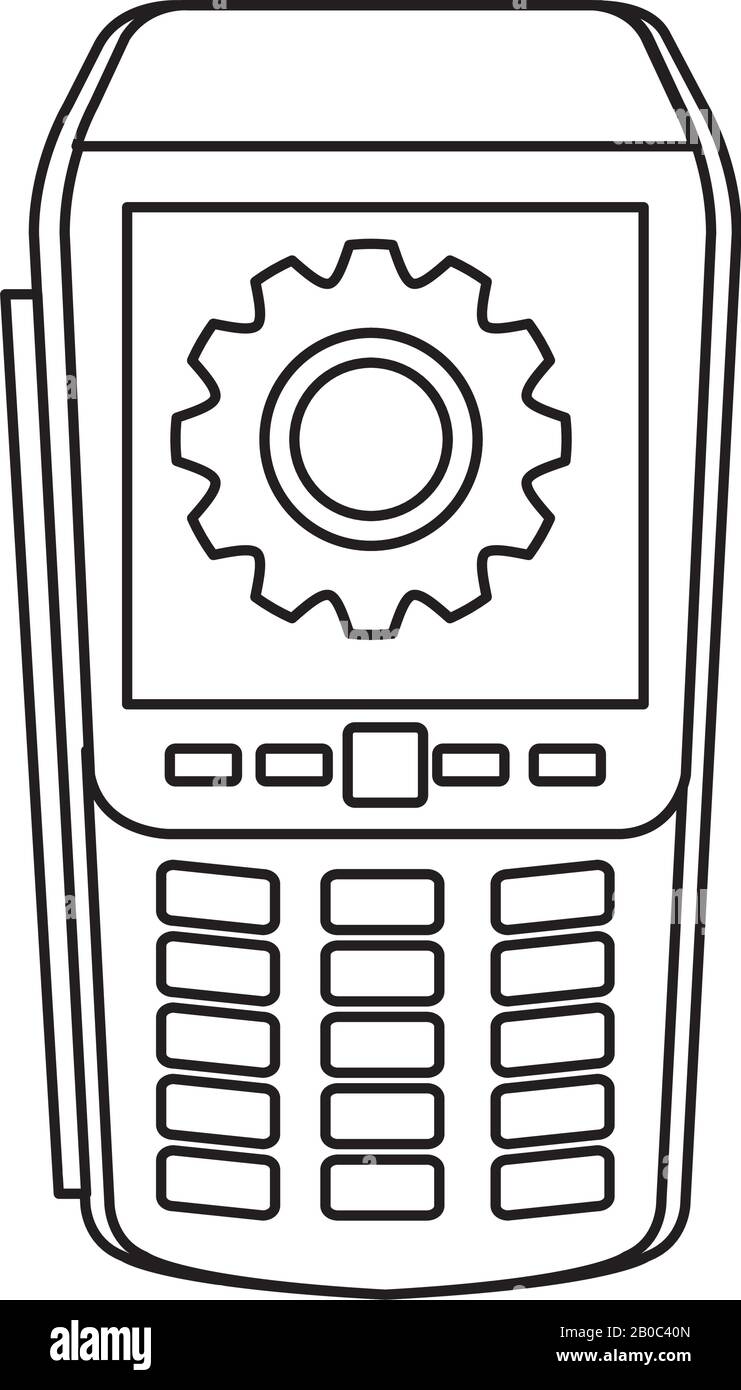 dataphone with gear line style icon Stock Vector Image & Art - Alamy