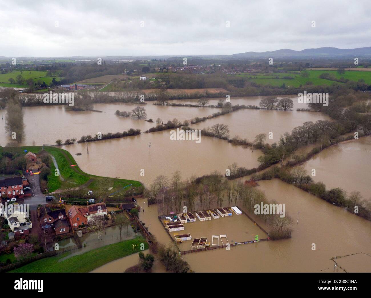 Flood water continues to surround Upton-upon-Severn, Worcestershire, in ...