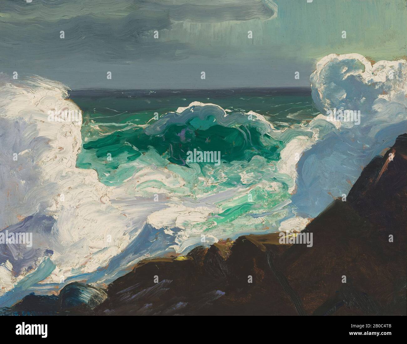 George Bellows, Green Breaker, 1913, oil on panel, 15 x 19 1/2 in. (38 ...