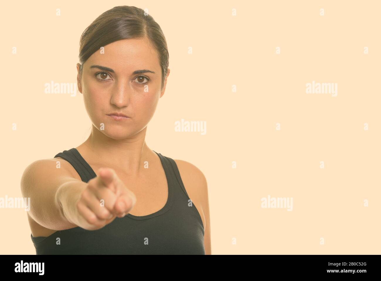 Woman point finger angry hi-res stock photography and images - Alamy