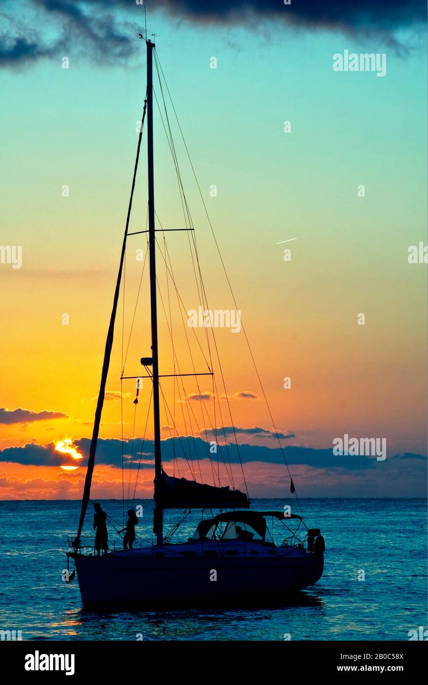 Sunset from the Boat in San Antonio, Ibiza Stock Photo - Alamy
