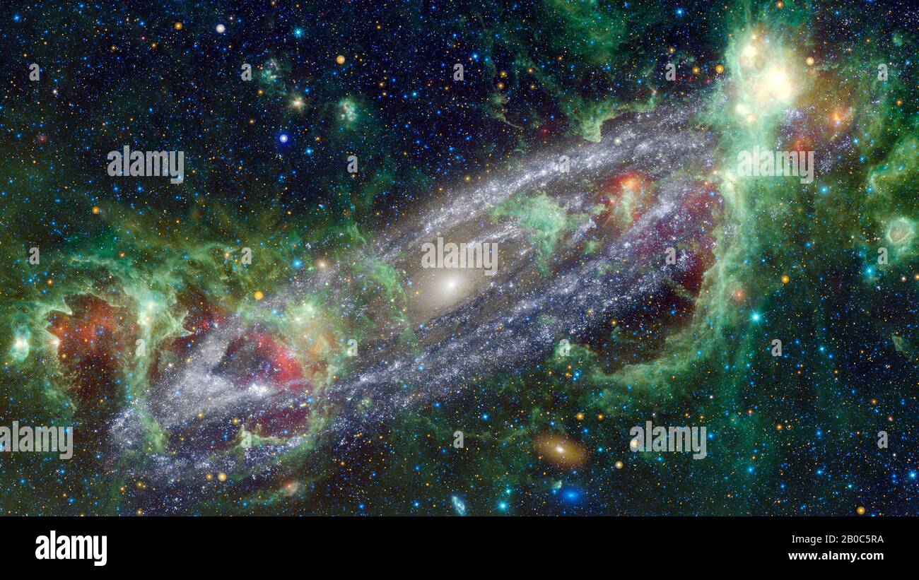 Green cosmic background. Nebulae space. Elements of this image ...