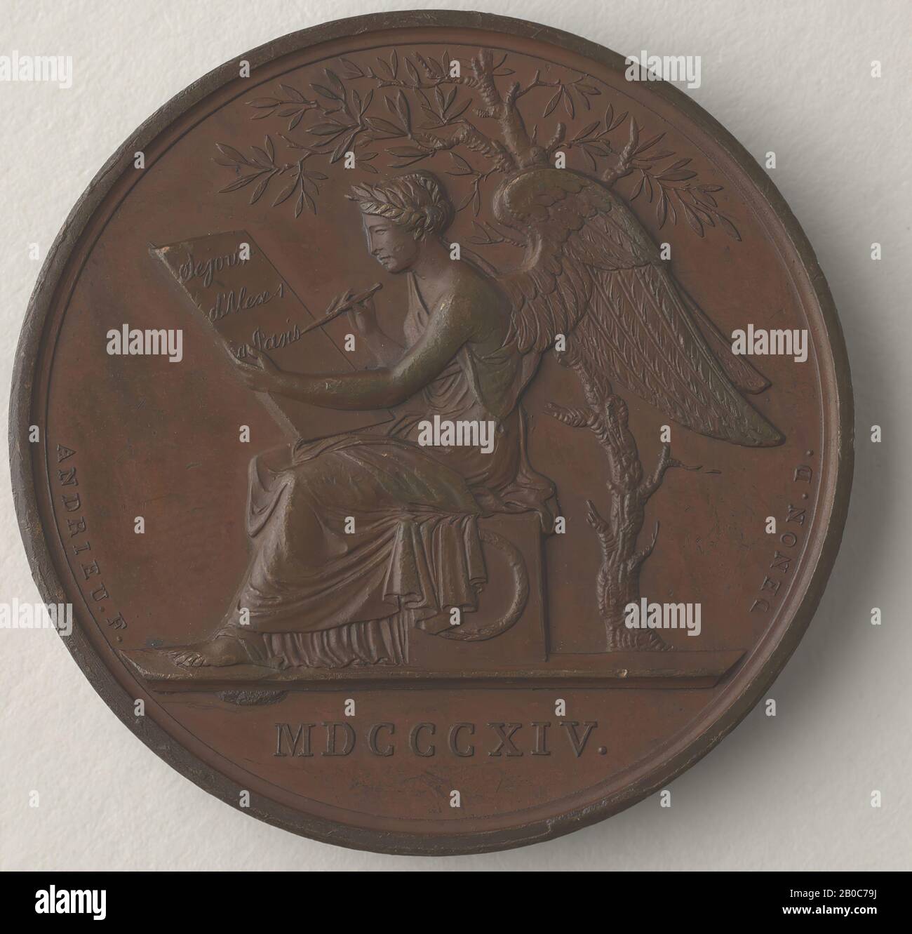Bertrand Andrieu, Alexander I, 1814, bronze, 1 9/16 in. (4 cm Stock ...